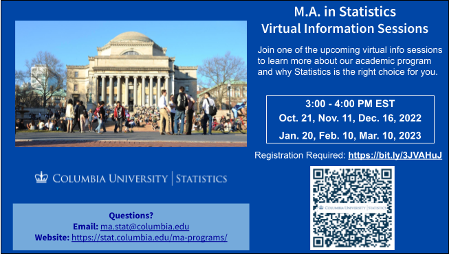 Columbia University - Department of Statistics M.A. Programs - VIRTUAL ...